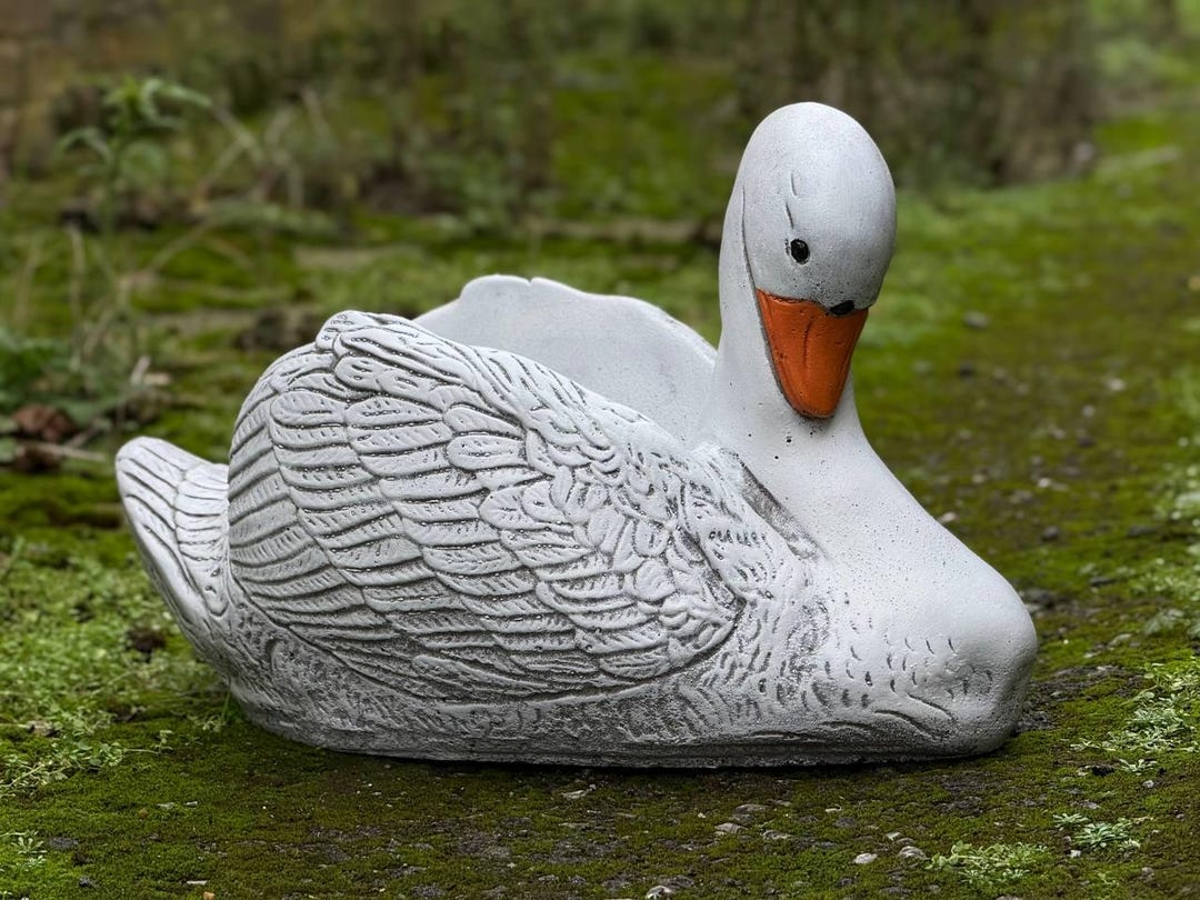 Stone Swan Statue Elegant Garden Swan Sculpture Unique Marble Swan ...