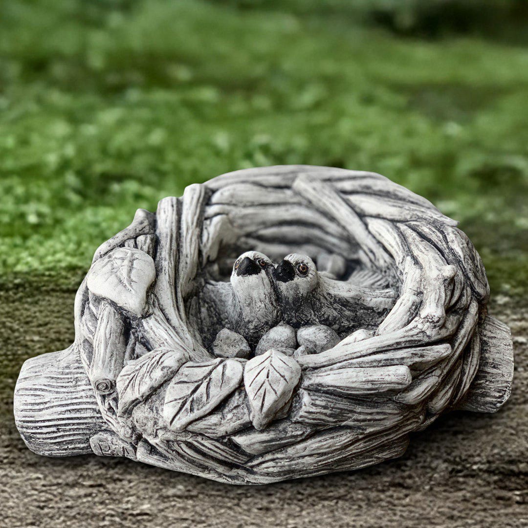 Stone Bird Nest Statue Concrete Birds Sculpture Cement Birds Figurine ...