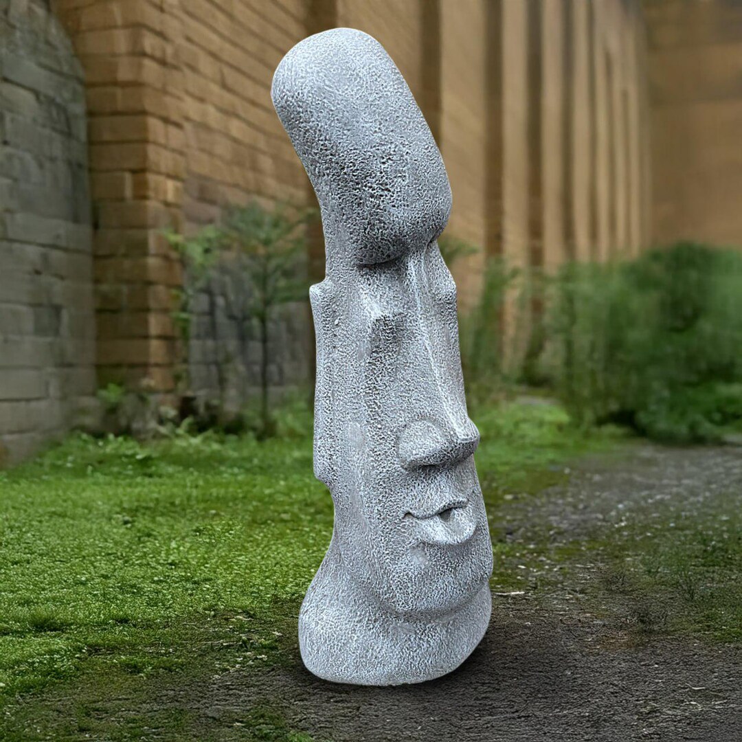 Fantasy Moai Face Sculpture Concrete Face Figurine Stone Easter Island ...