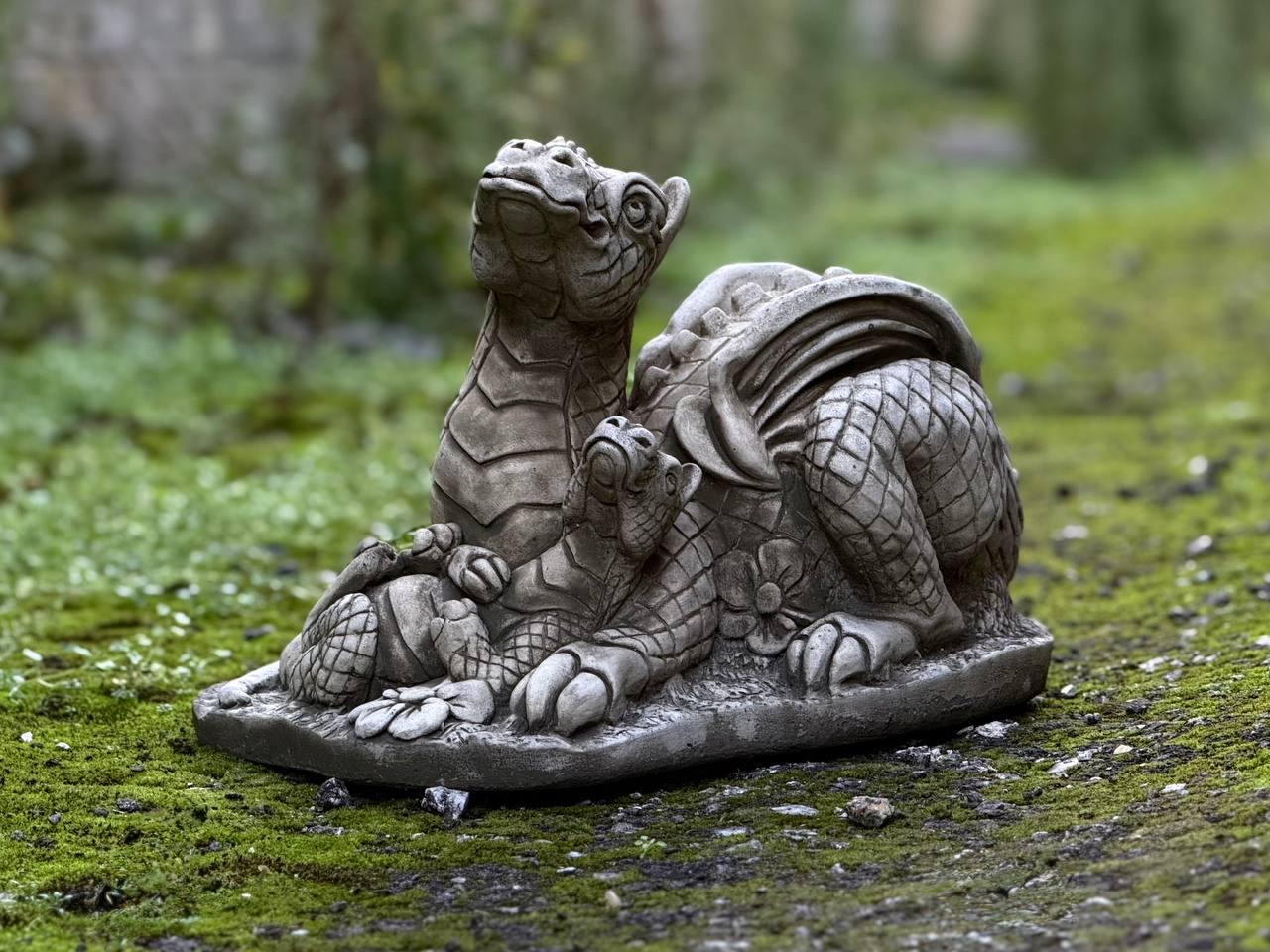 Stone Dragon Family Garden Statue Concrete Dragon Decoration Outdoor ...