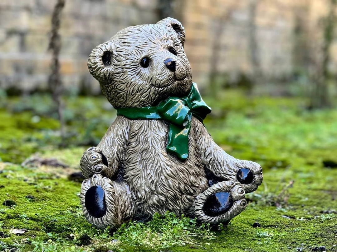 Amazing Teddy Figurine Concrete Bear Statue Stone Animal Sculpture ...