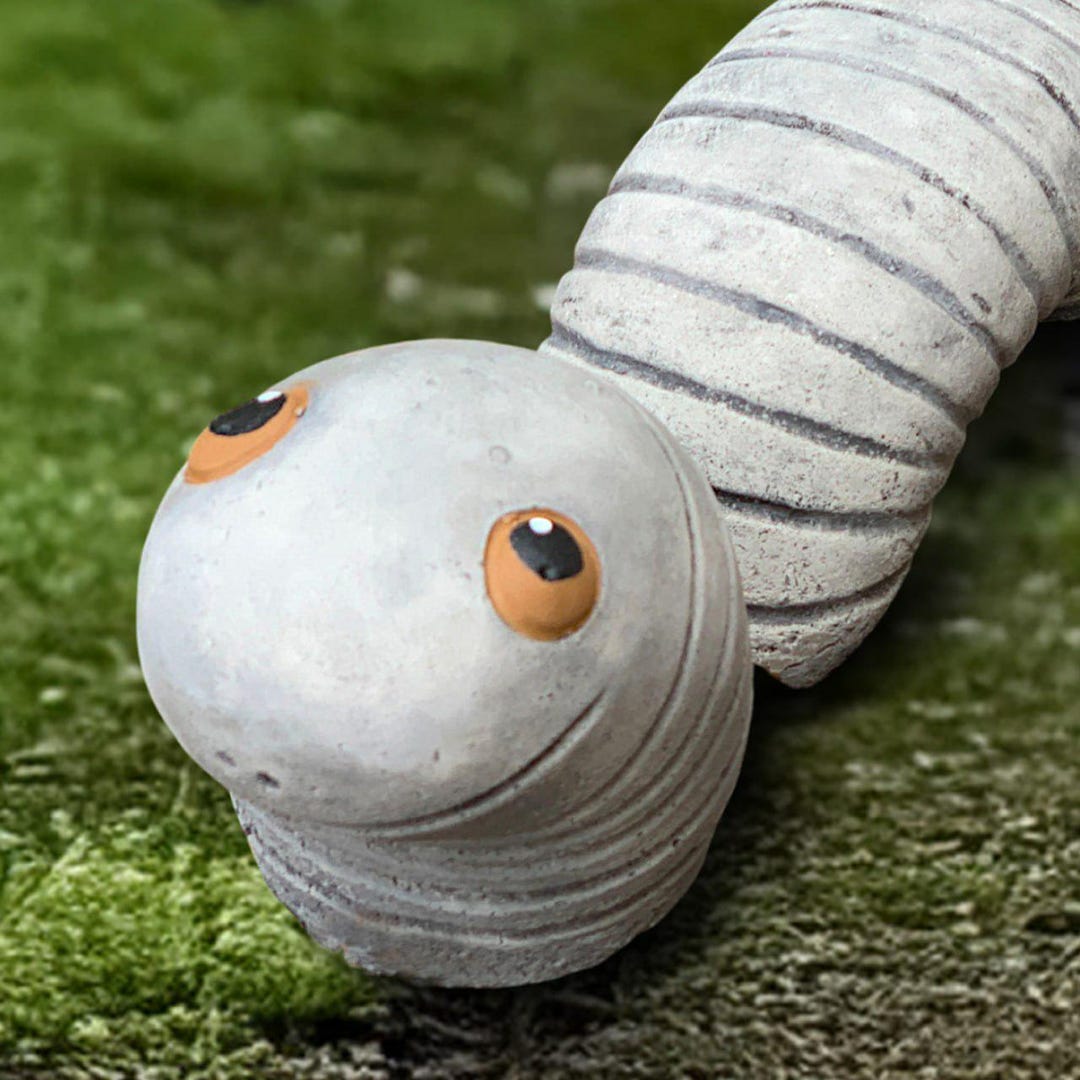Fantasy Worm Sculpture Stone Worm Statue Garden Reptile Figurine ...