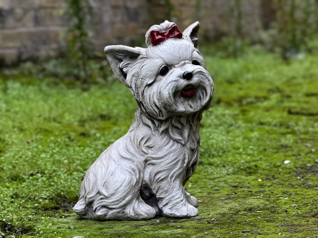 Charming Yorkie Statue Handcrafted Yorkshire Terrier Dog Sculpture ...