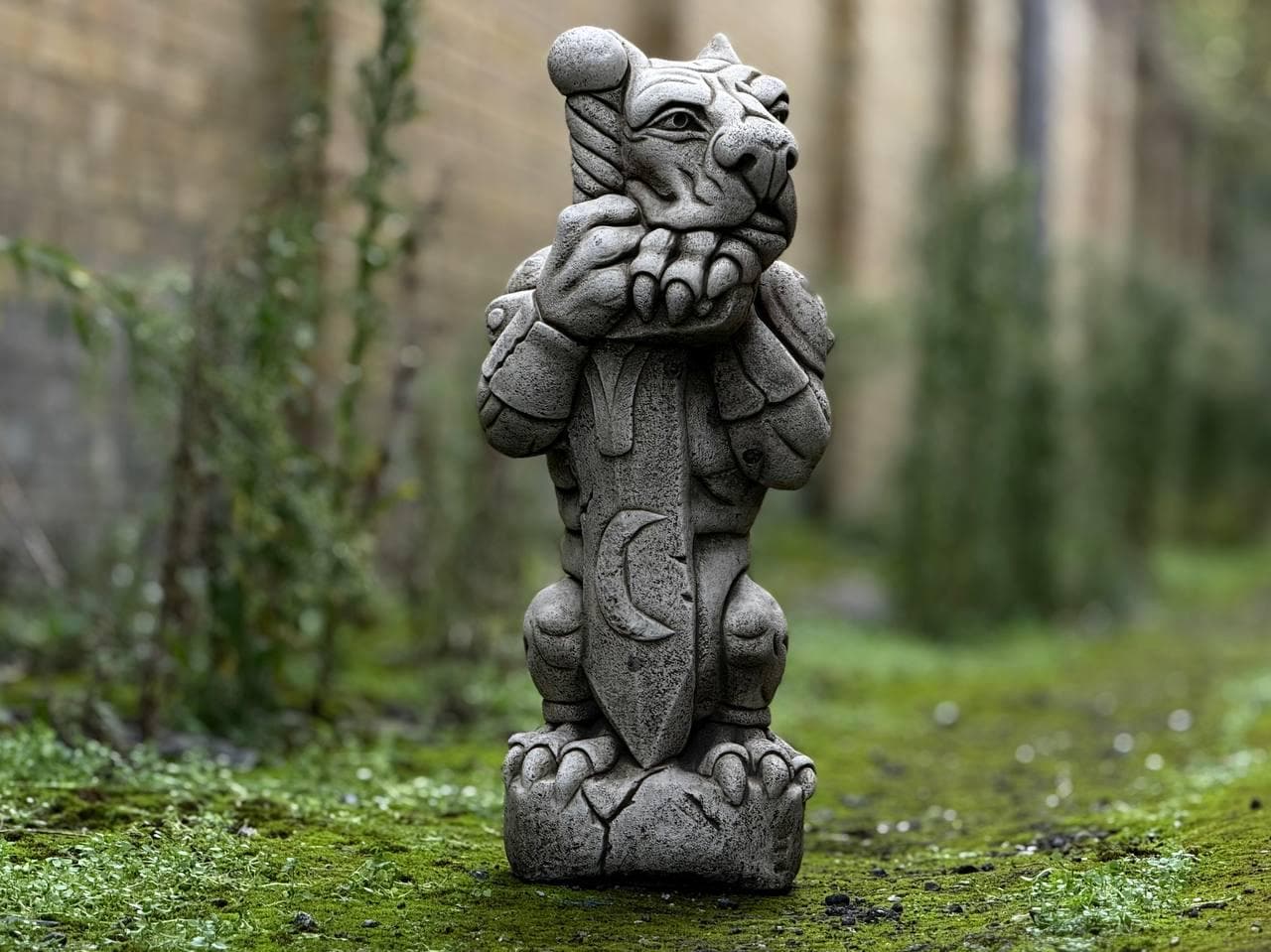 Medieval Gargoyle Warrior Statue Stone Gothic Protector Garden Guardian ...