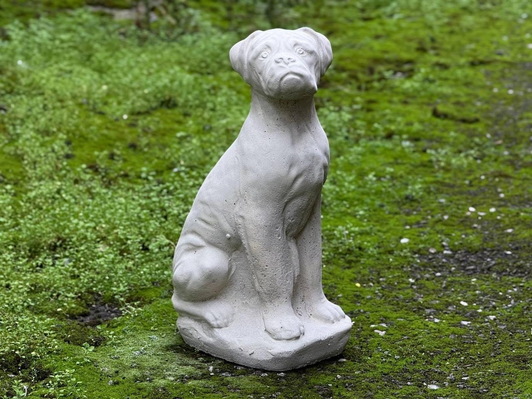 Concrete Boxer Dog Statue Cement Boxer Dog Figurine Dog Figurine Garden ...