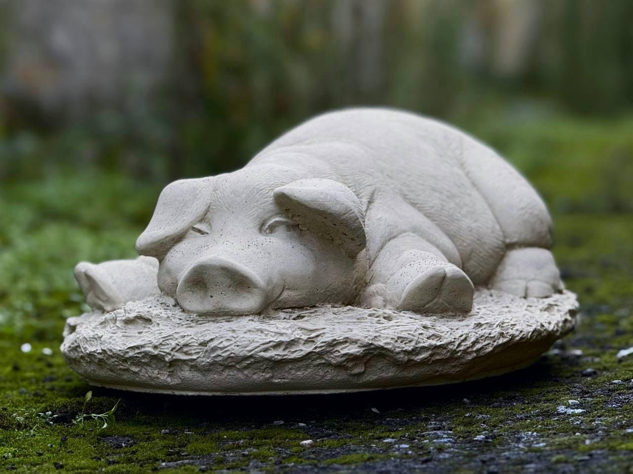 Concrete Sleeping Pig Sculpture Stone Farm Animal Sculpture Farmhouse ...