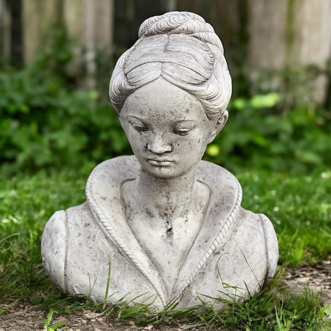 Large Woman Head Sculpture Concrete Woman Bust Figurine Cement Face ...