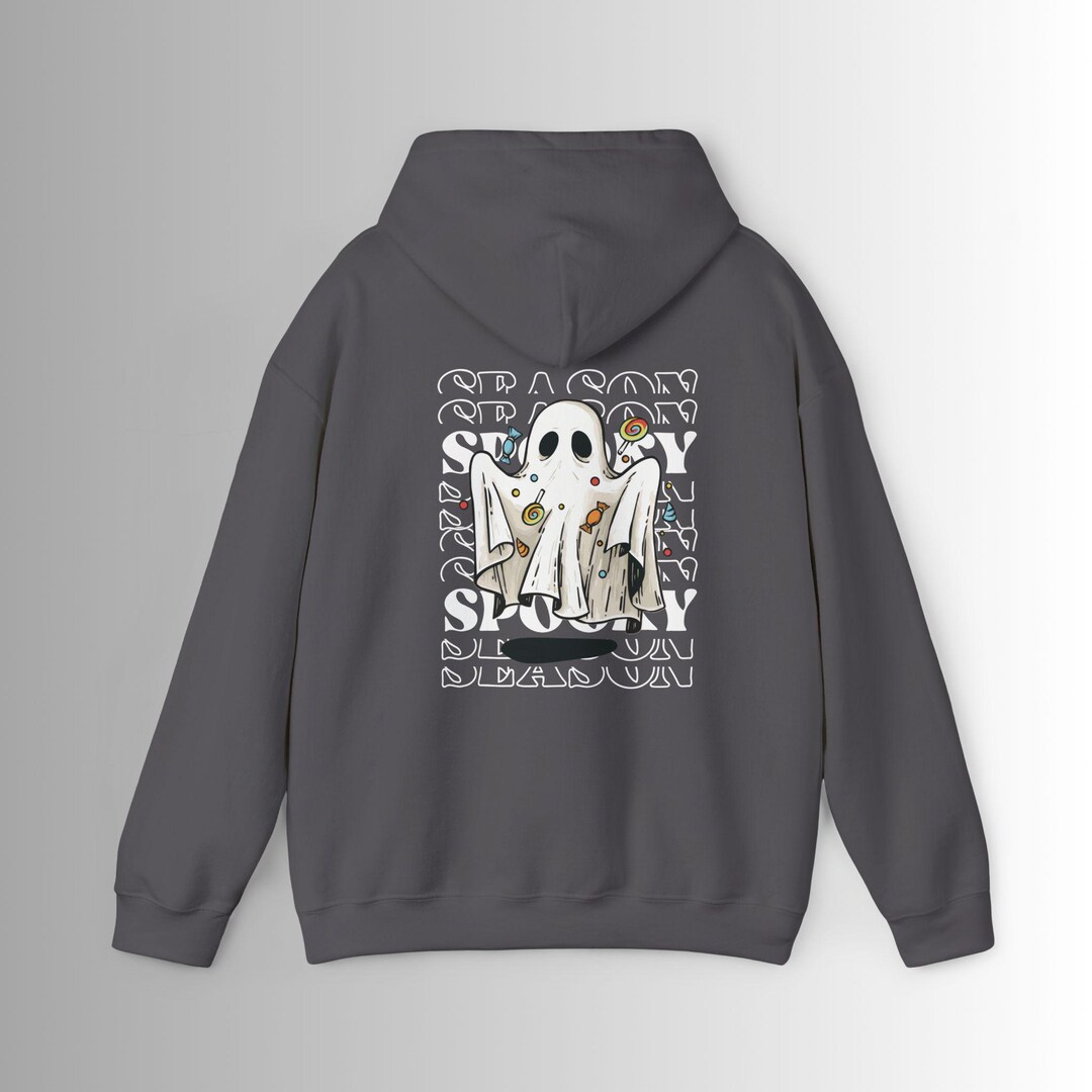 Ghostly Horror Hoodie, Creepy Haunted Sweatshirt, Scary Spooky Pullover ...