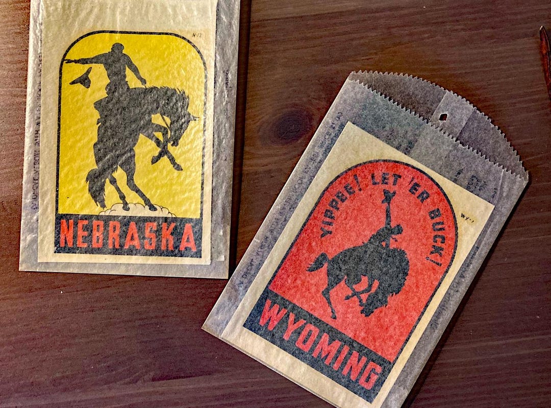 1950s Tourist Decals. Nebraska and Wyoming. Mint - Etsy