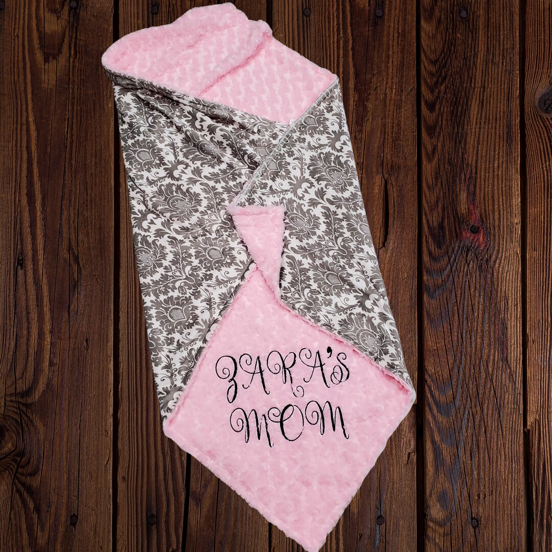 Baby Girl Blanket-personalized Monogram Blanket-dynasty Grey-damask ...