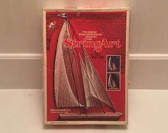 Red string art | Etsy