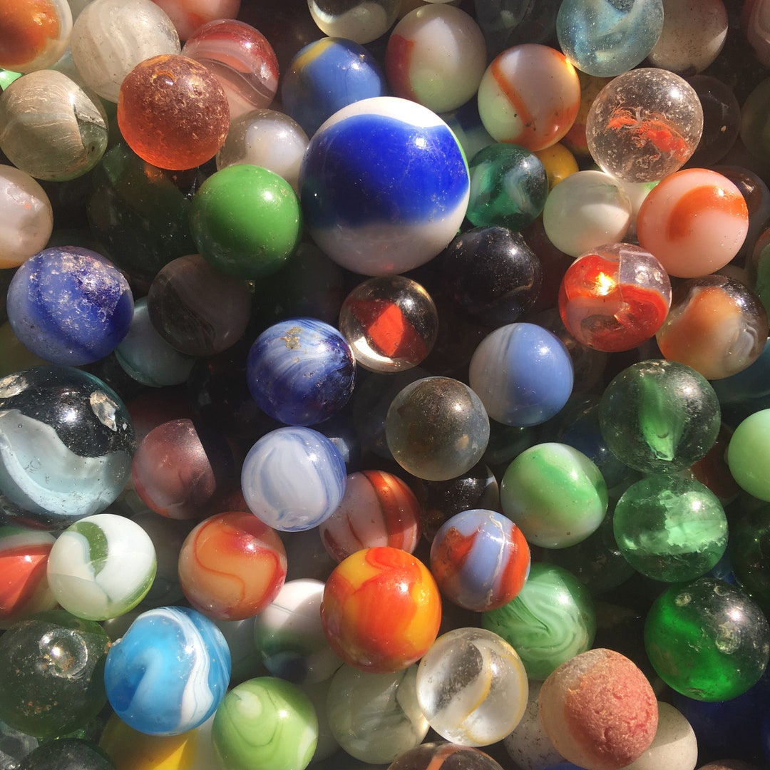 Broken Glass Marbles - Lot of 50 Chipped, Cracked, Fractured Vintage ...