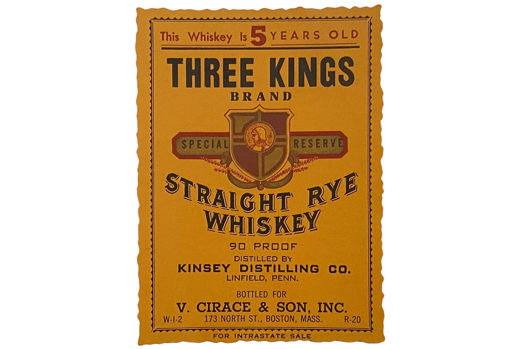 THREE KINGS Straight Rye Whiskey Label - Vintage Advertising Label ...