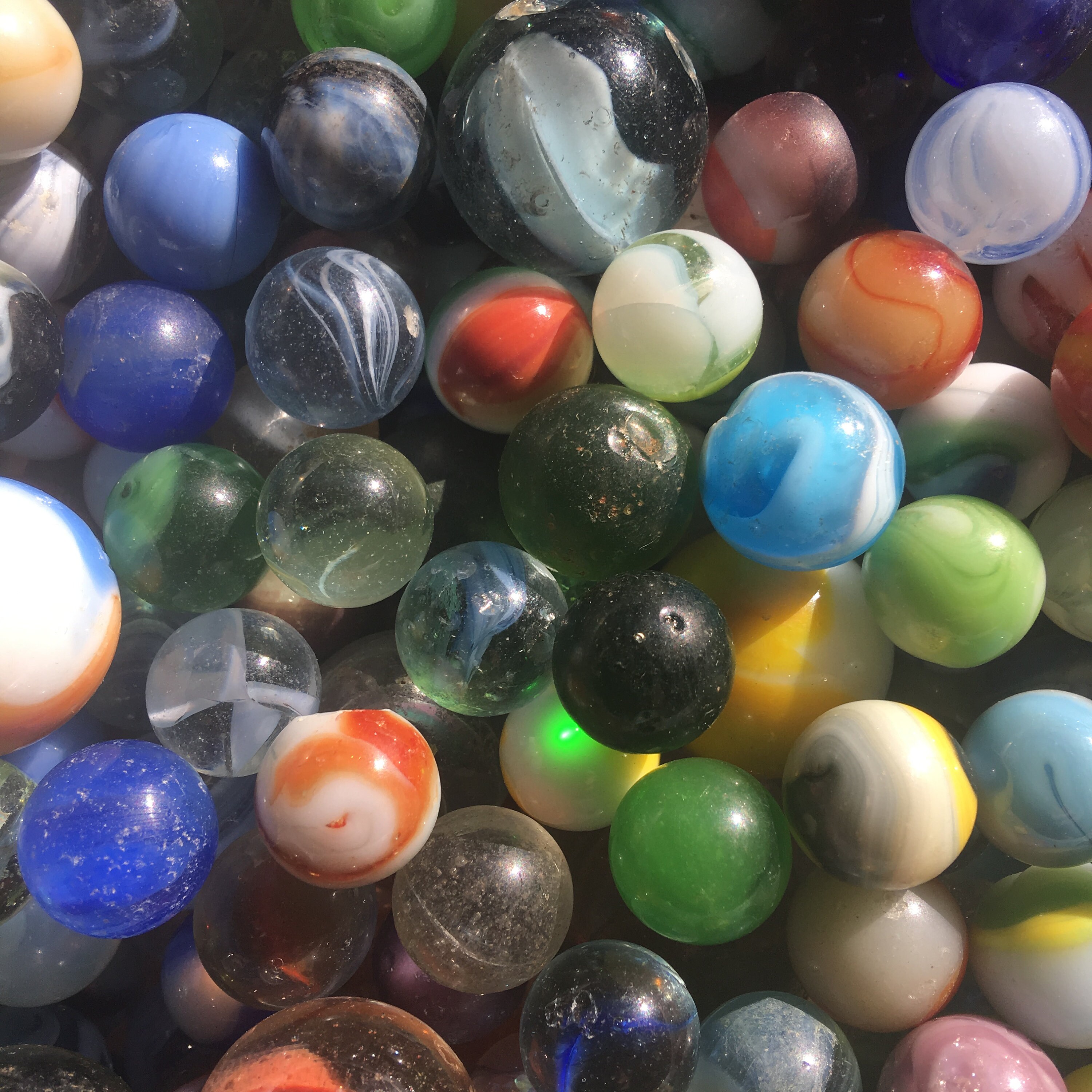 Broken Glass Marbles - Lot of 50 Chipped, Cracked, Fractured Vintage ...