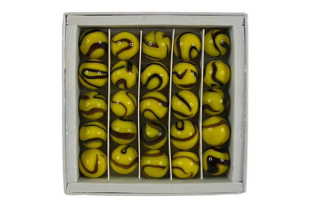 Mega Marble BUMBLEBEE Marble Lot - Collector Quality Boxed Set of 25 ...