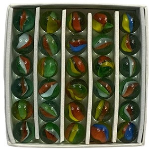 PEEWEE Marbles Lot - Boxed Set 30 Japanese CAT EYE Marbles - 15/32" - Etsy