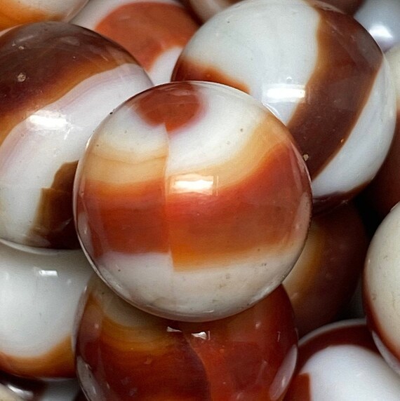 MARBLE KING Dark Red / Burnt Red RAINBOWS Lot of 25 Marbles | Etsy