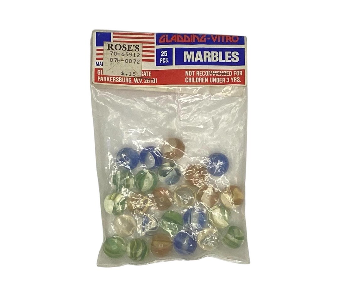 GLADDING-VITRO Bag of Marble - 25 Vitro Agate Marbles - CAGED Cats Eye ...