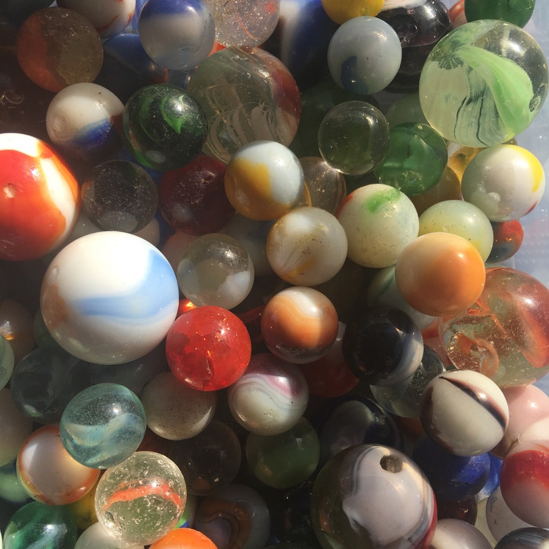 Broken Glass Marbles - Lot of 50 Chipped, Cracked, Fractured Vintage ...