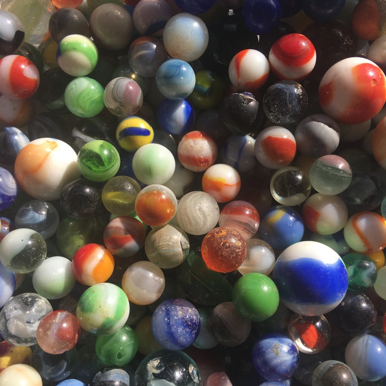 Broken Glass Marbles - Lot of 50 Chipped, Cracked, Fractured Vintage ...