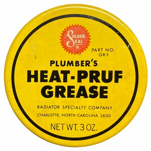 Plumber's HEAT-PRUF GREASE Tin - Vintage Advertising - 1960's - Etsy