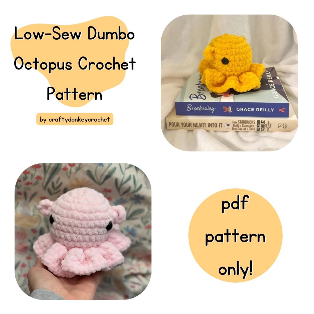 Low-sew PATTERN: Dumbo Octopus Amigurumi Crochet PDF | Advanced ...