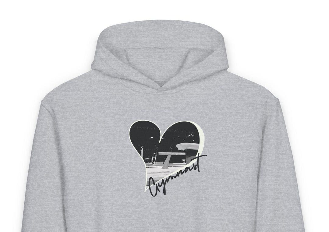 Gymnastics Heart Hoodie, Gymnastics Pullover, Gymnast Sweatshirt ...