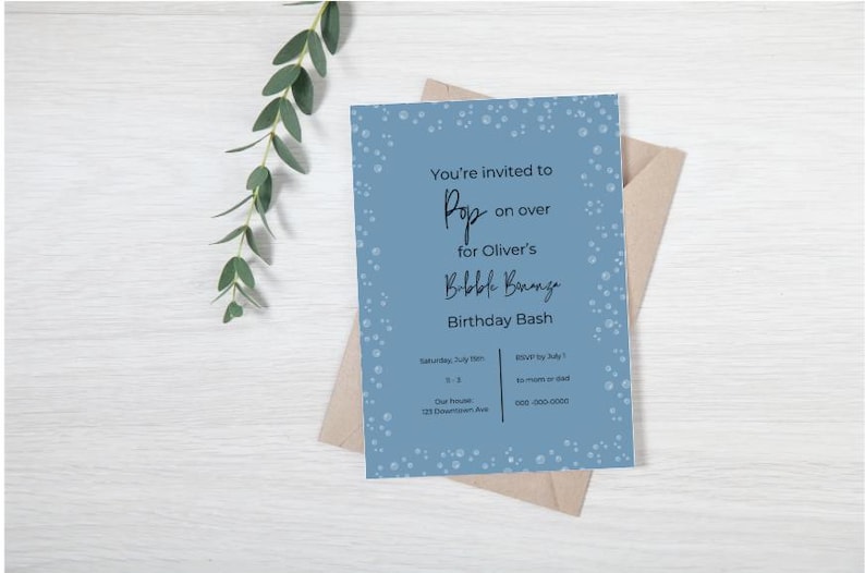 Bubble Themed Birthday Party Invitation | Customizable Bubble Bonanza ...