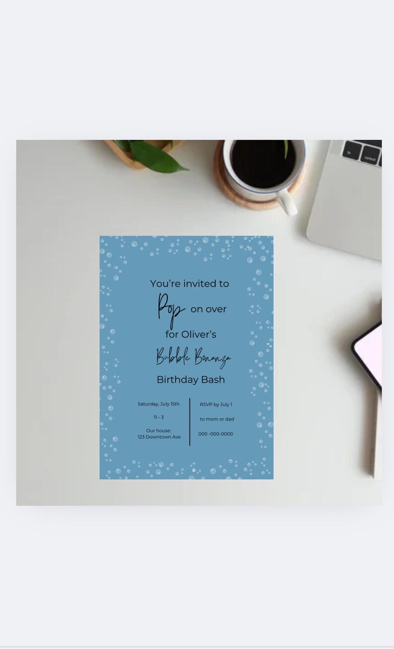 Bubble Themed Birthday Party Invitation | Customizable Bubble Bonanza ...