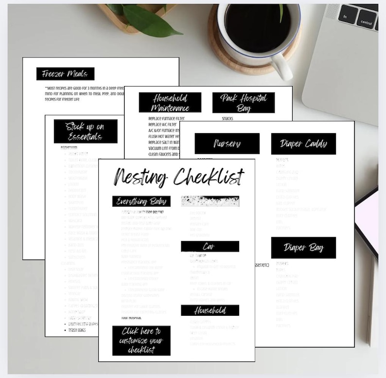 Customizable Nesting Checklist for Babys Arrival Comprehensive Baby ...