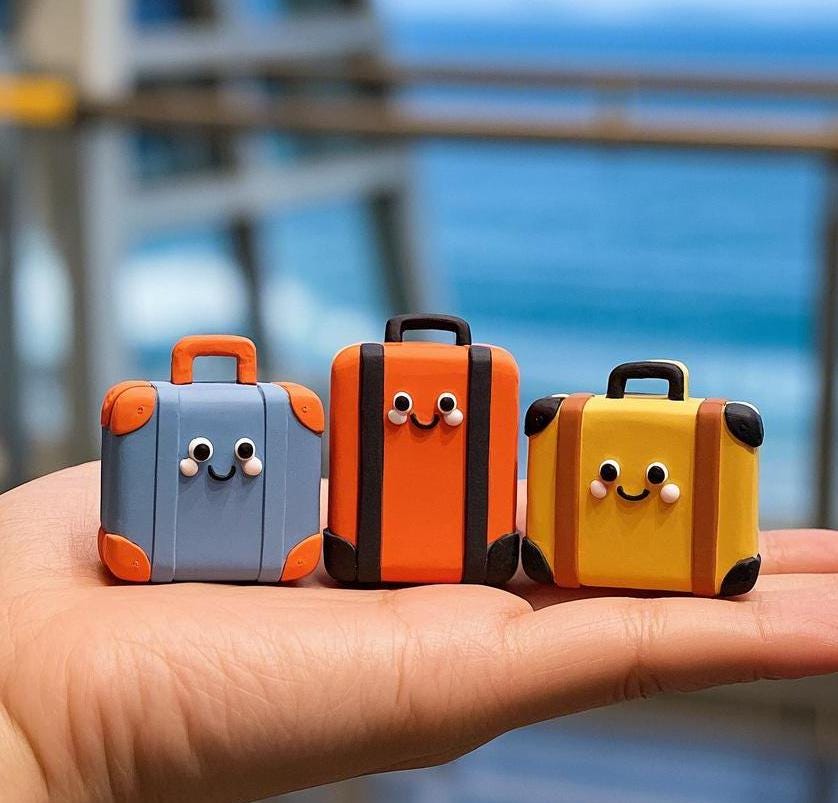 Miniature Polymer Clay Suitcase | Cute Travel Luggage Charm | Handmade ...