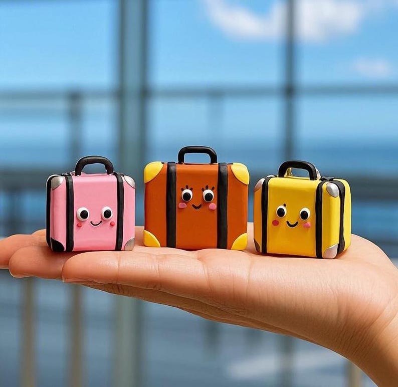 Miniature Polymer Clay Suitcase | Cute Travel Luggage Charm | Handmade ...