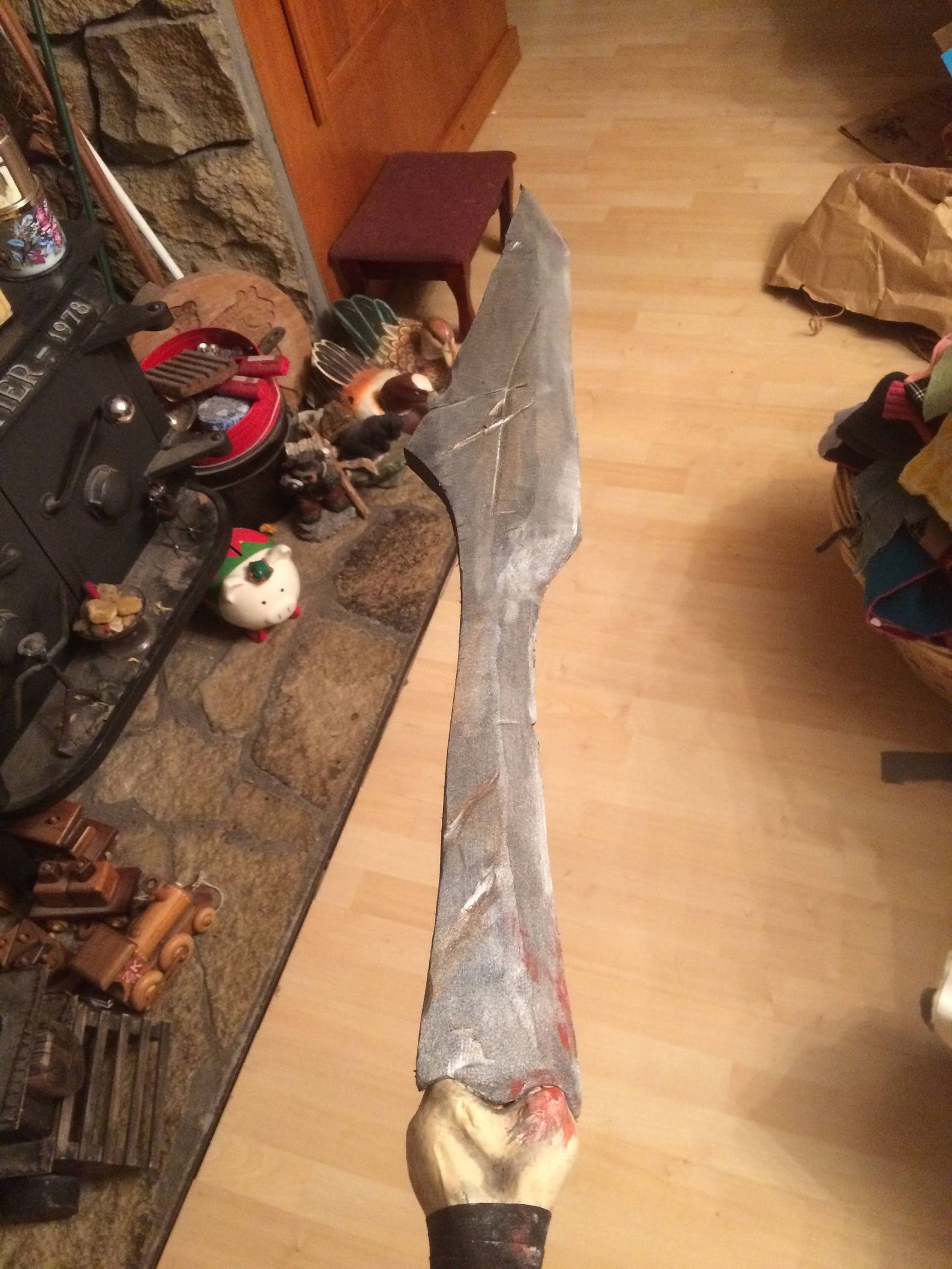 Cosplay Handmade Foam Sword With Faux Bone and Leather Handle - Etsy