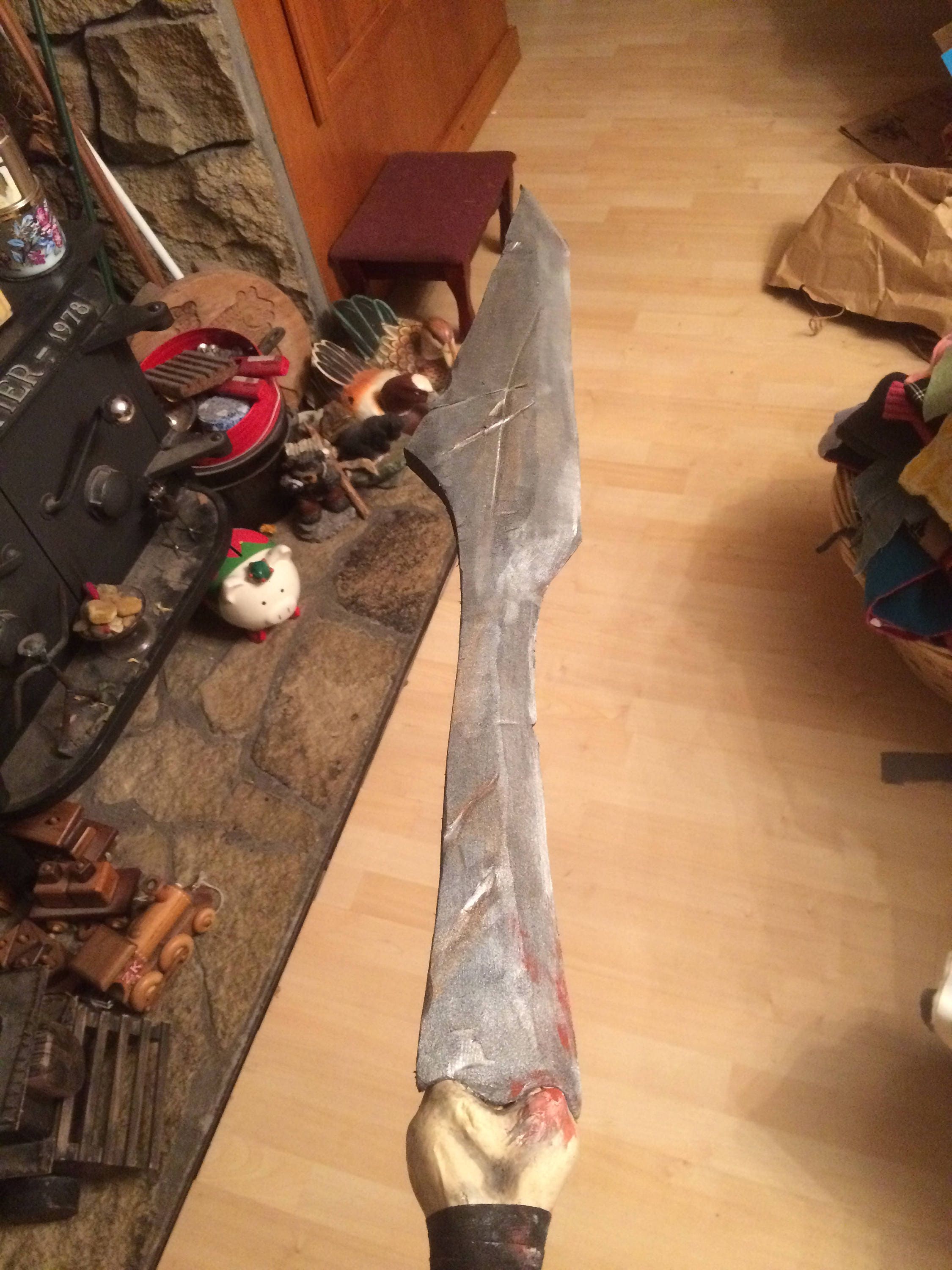 Cosplay Handmade Foam Sword With Faux Bone and Leather Handle - Etsy