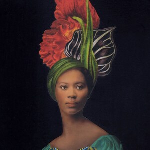 Amara - Handmade Collage Edition - Hand Painted Background - Printed ...