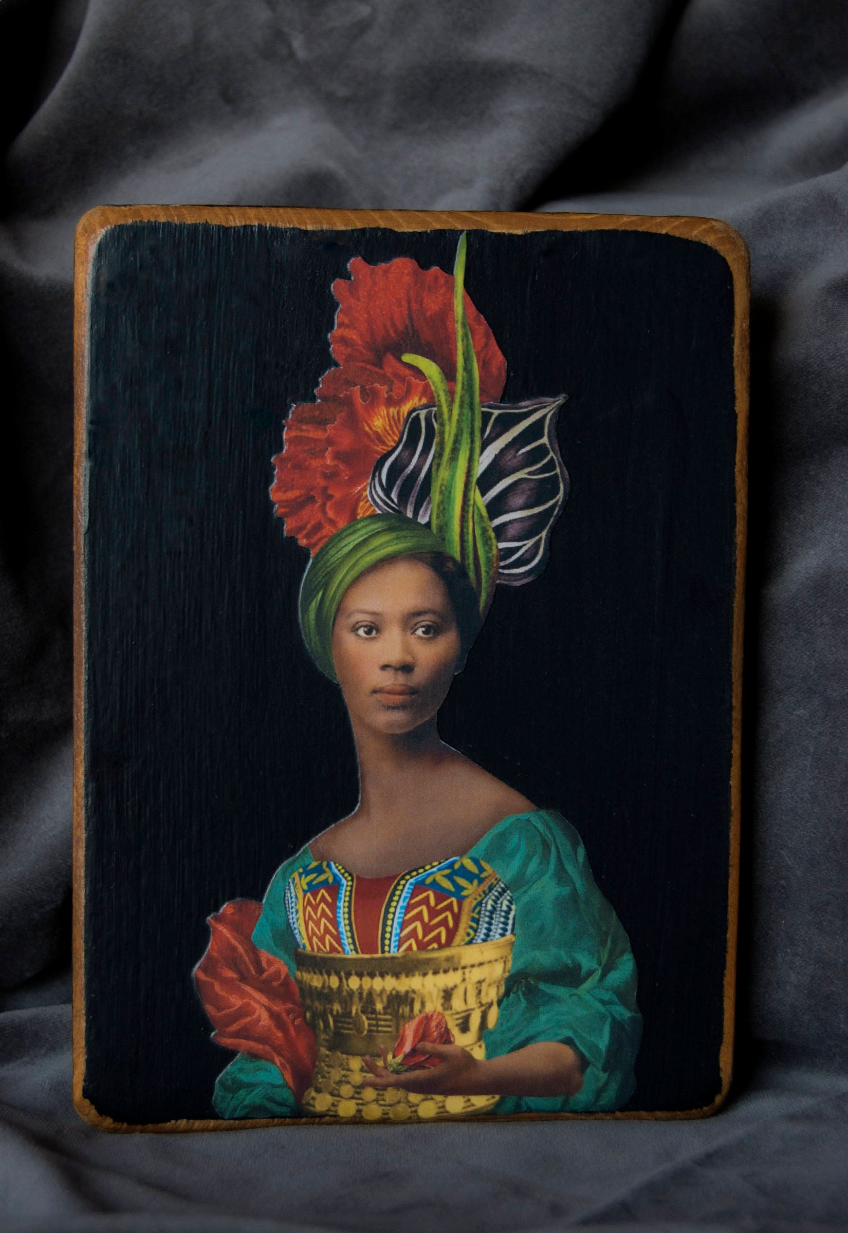 Amara - Handmade Collage Edition - Hand Painted Background - Printed ...