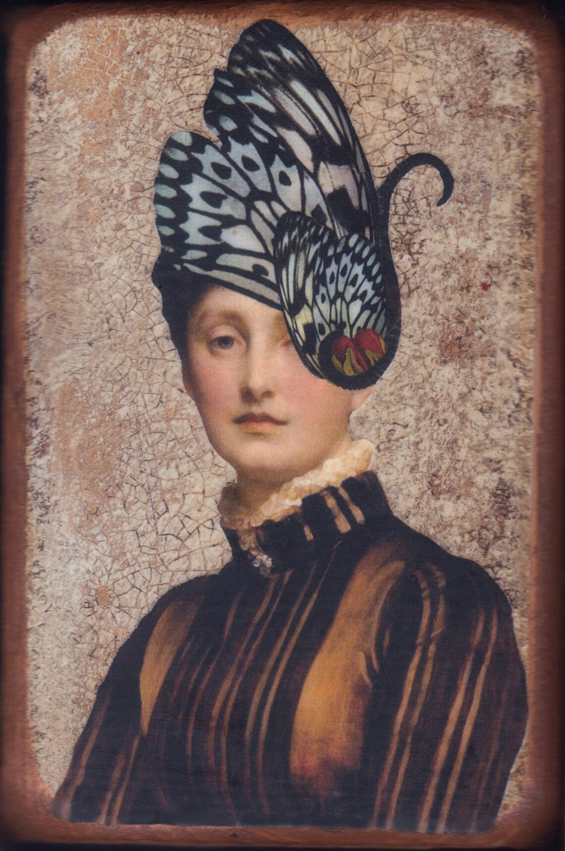 Ingrid- Handmade Collage Edition - Hand Painted Background - Printed ...