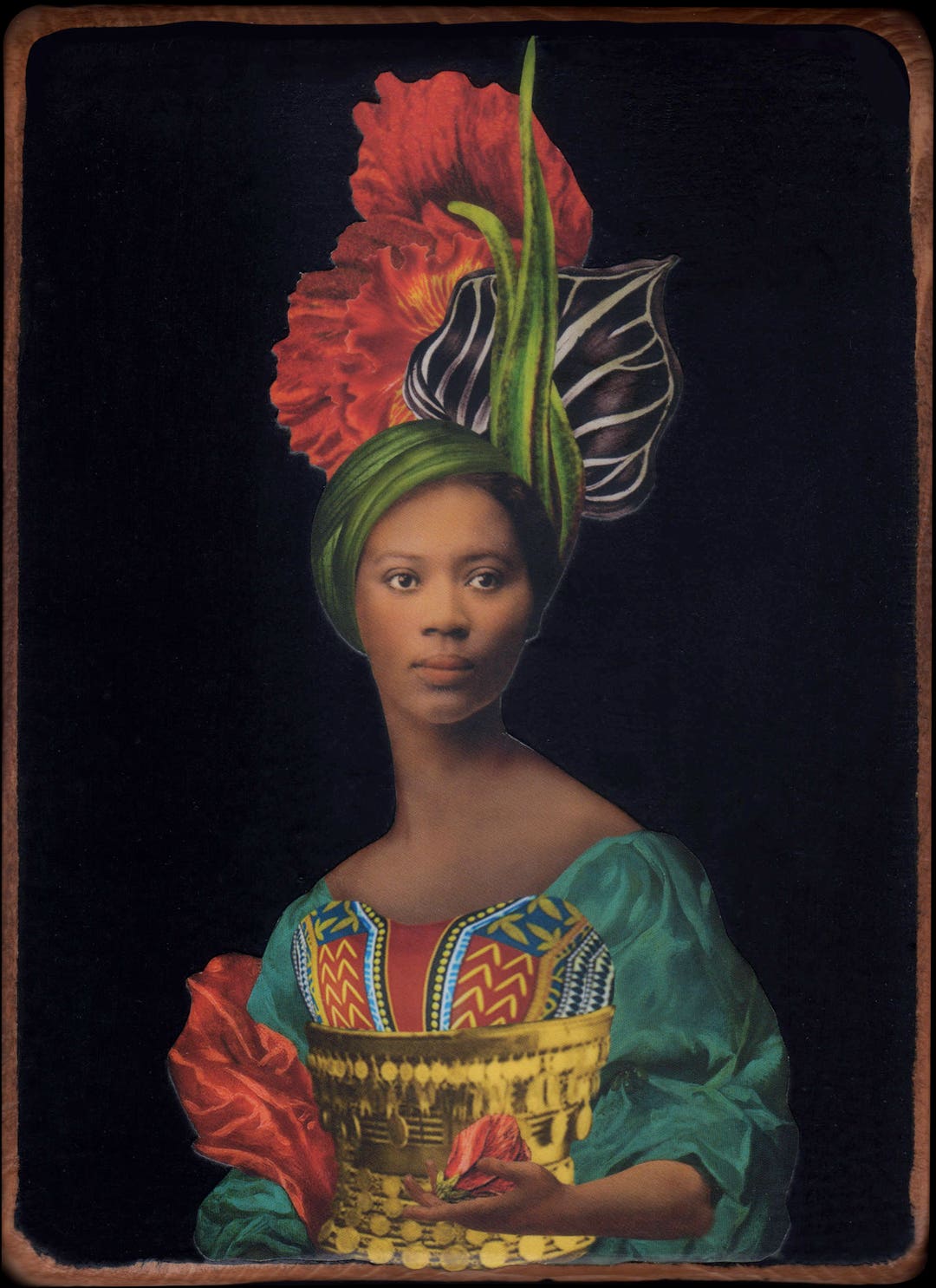 Amara - Handmade Collage Edition - Hand Painted Background - Printed ...