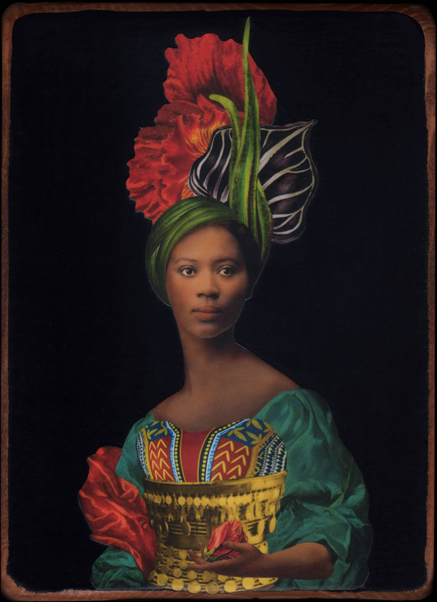 Amara - Handmade Collage Edition - Hand Painted Background - Printed ...