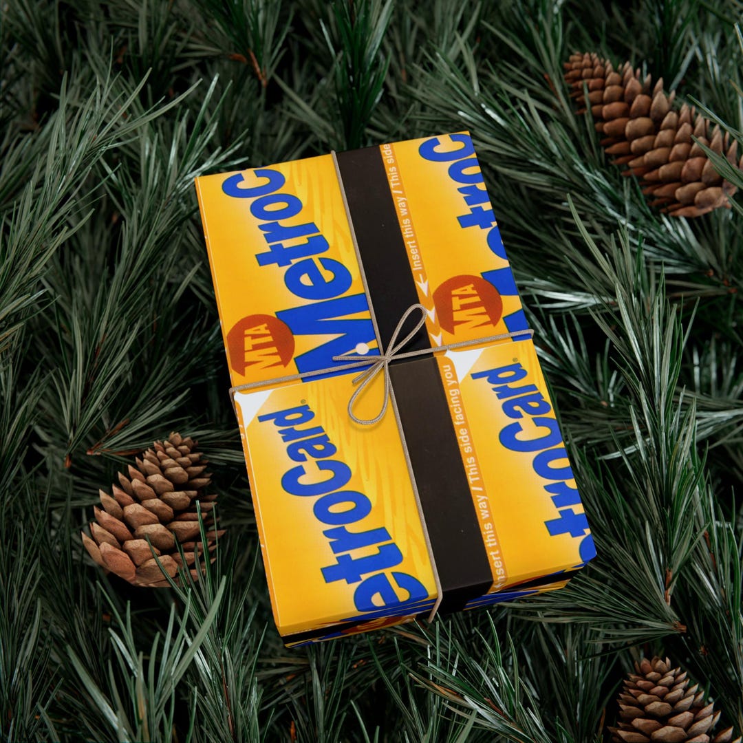 Metrocard Gift Wrap Papers, NYC Theme Wrap, Unique Gift Packaging ...
