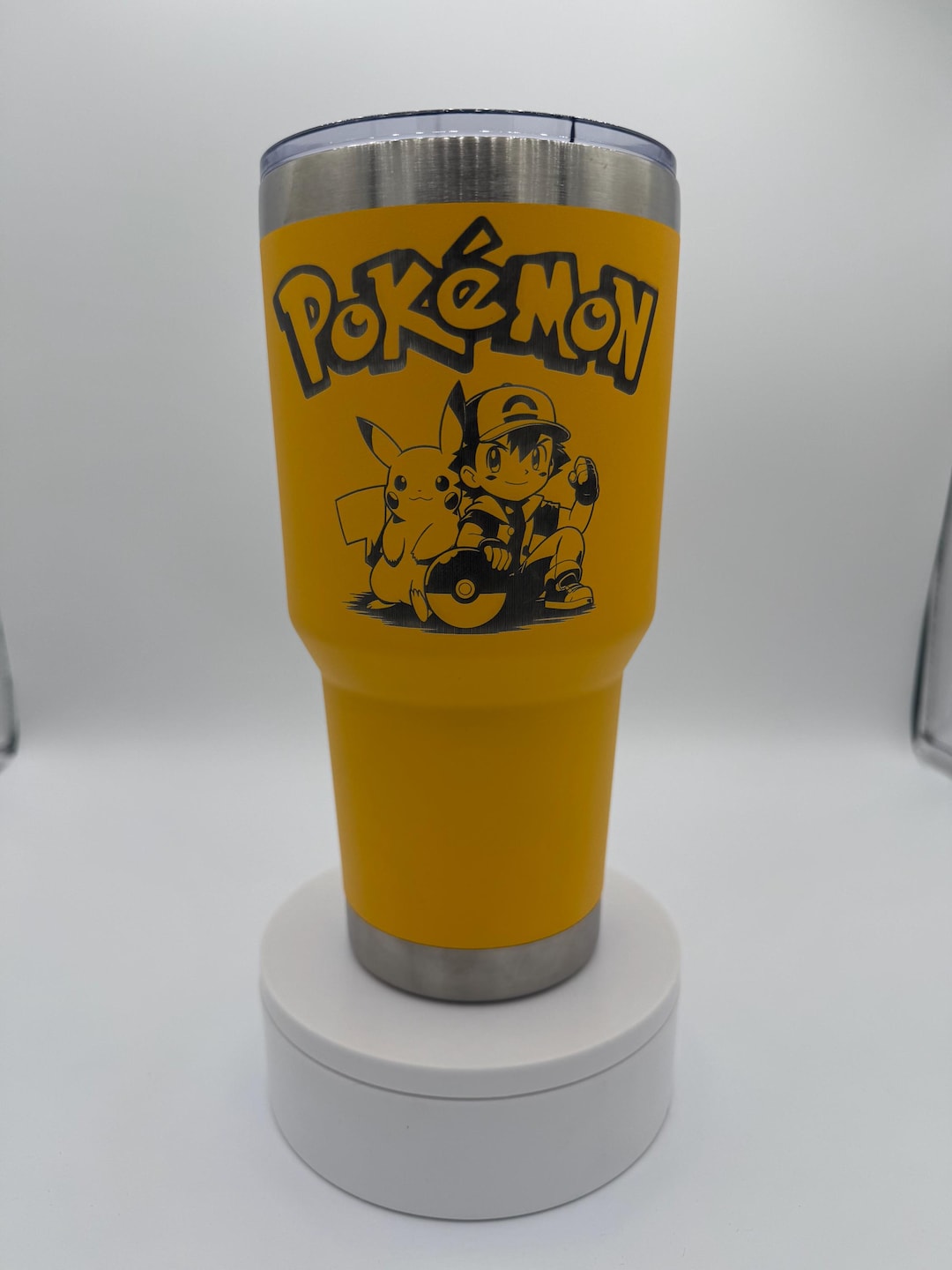 Pokemon Pikachu and Ash Ketchum 30 Oz Laser Engrave Tumbler Personalize ...