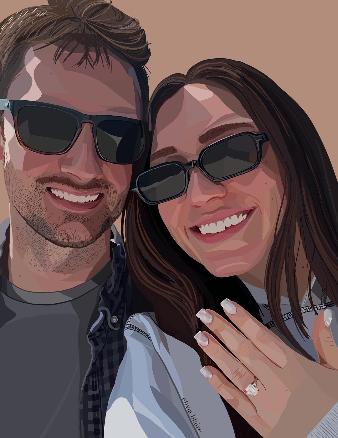 Custom Digital Portrait, Couple Art, Personalized Photo, Custom ...