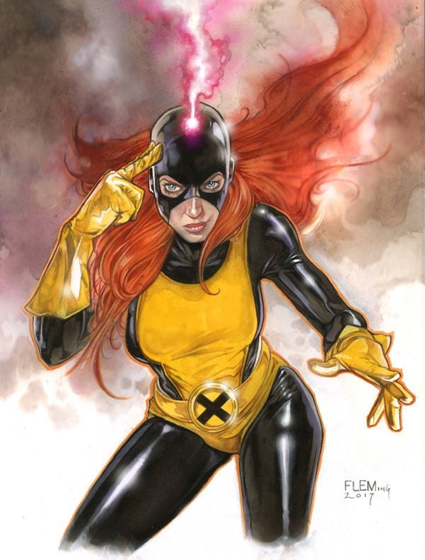 Marvel Girl Jean Grey X Men Signed Print Etsy