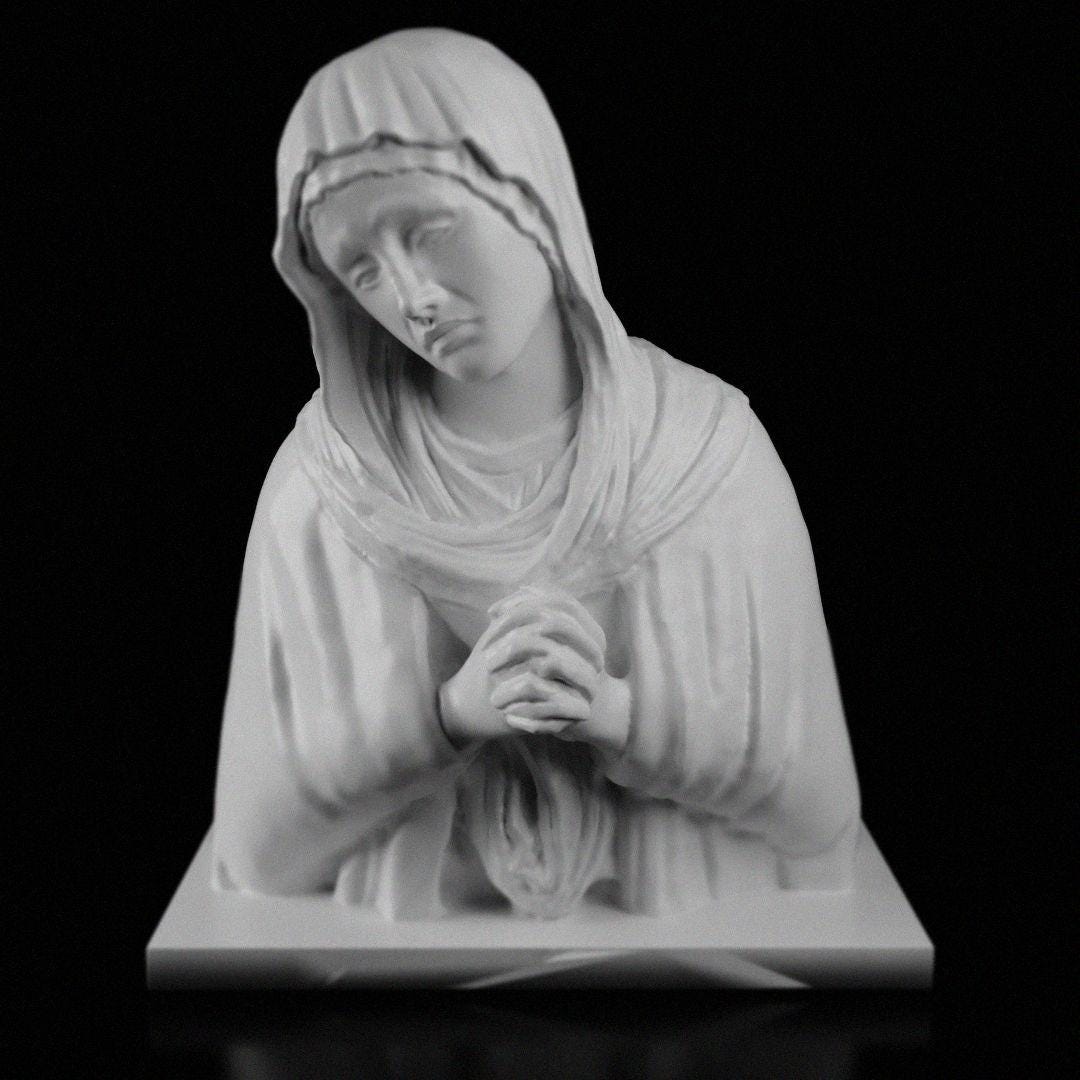 Crying Mary Bust | Sacred Heart Sculpture, Religious Decor, Virgin Mary ...