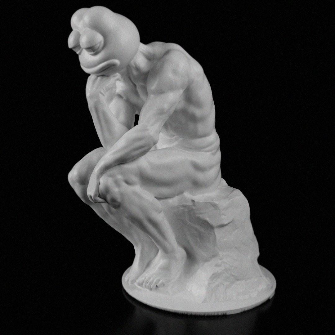The Feeler Pepe Statue | Pepe Feels Statue | the Thinker Pepe | Unique ...