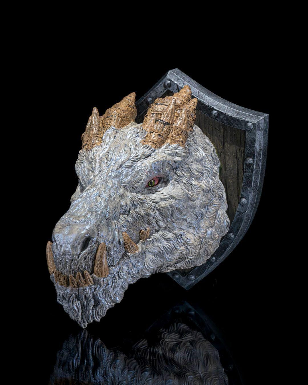 Polar Dragon Trophy - Unique Wall Art | 3D Printed Dragon Head, Home ...