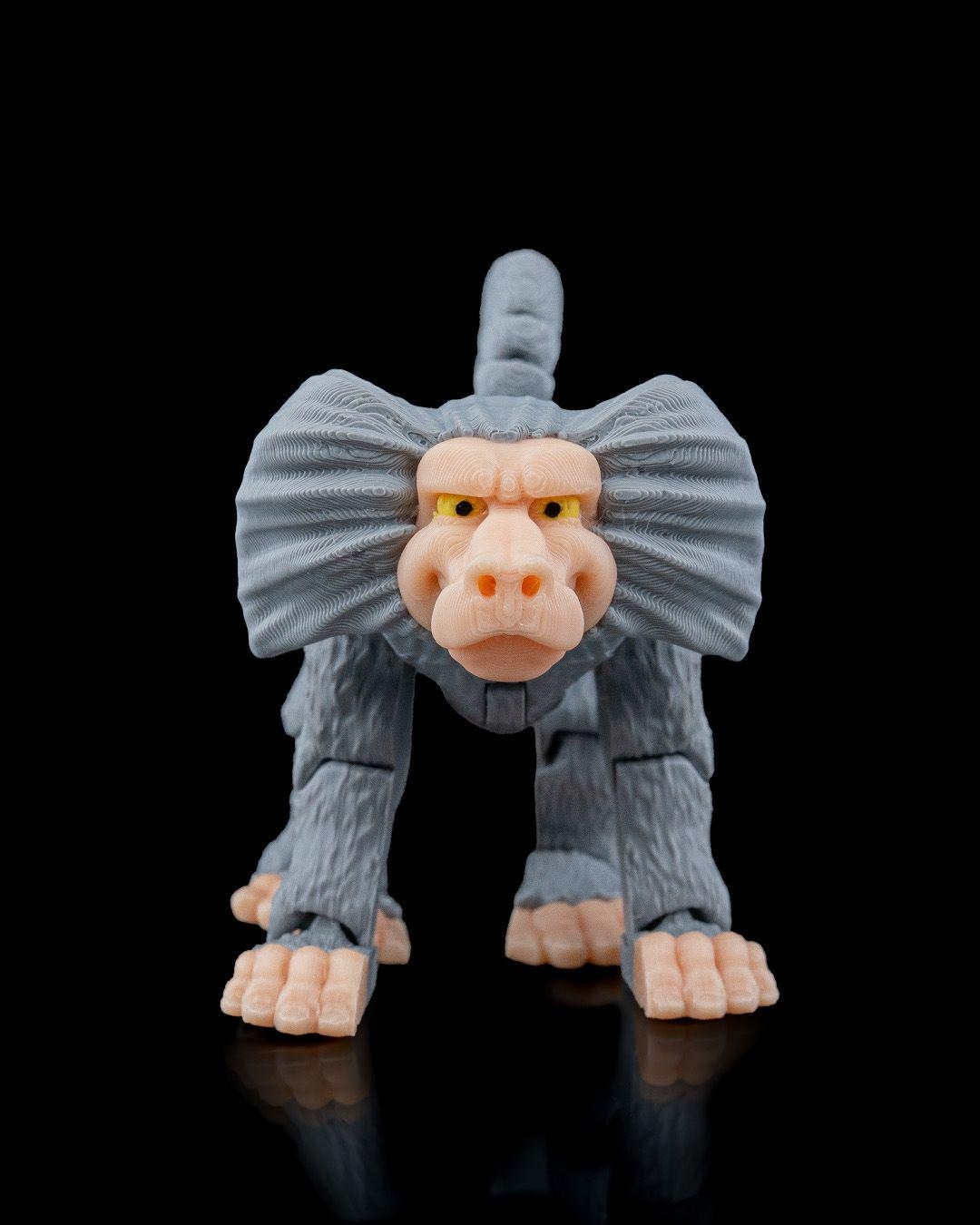 Cheeky Baboon - Playful 3D Printed Toy | Fun Monkey Figurine, Tabletop ...
