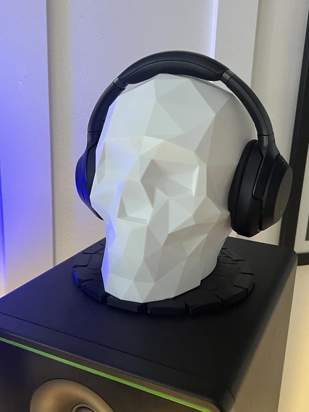 Low Poly Skull Head Headphone Stand | 3D Printed Stand | Unique Gaming ...