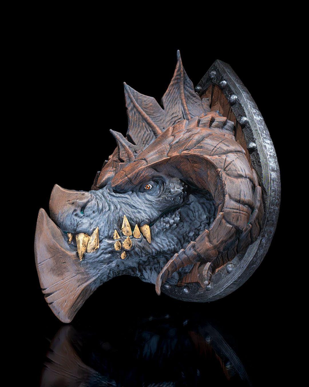 Titan Dragon Trophy | Unique 3D Printed Dragon Art | Dragon Decor ...
