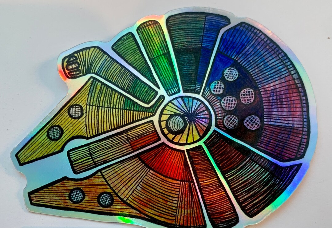 MILLENNIUM FALCON STICKER | Rainbow Millennium Falcon | Star Wars ...